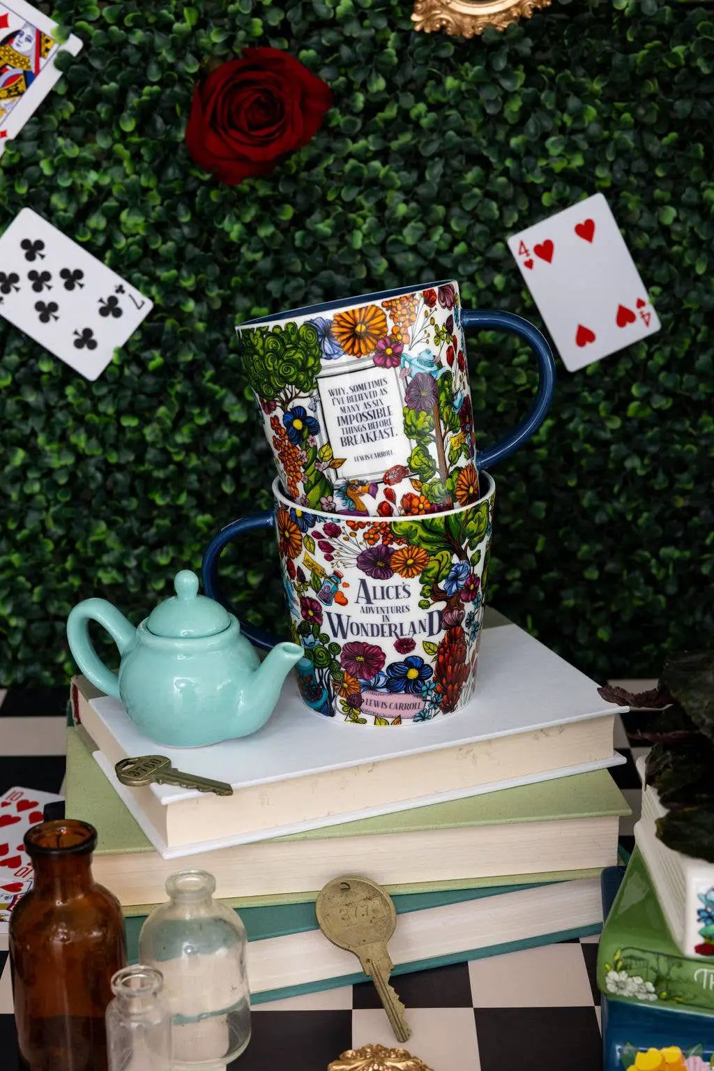 Alice in Wonderland Floral Ceramic Mug – Evergreen